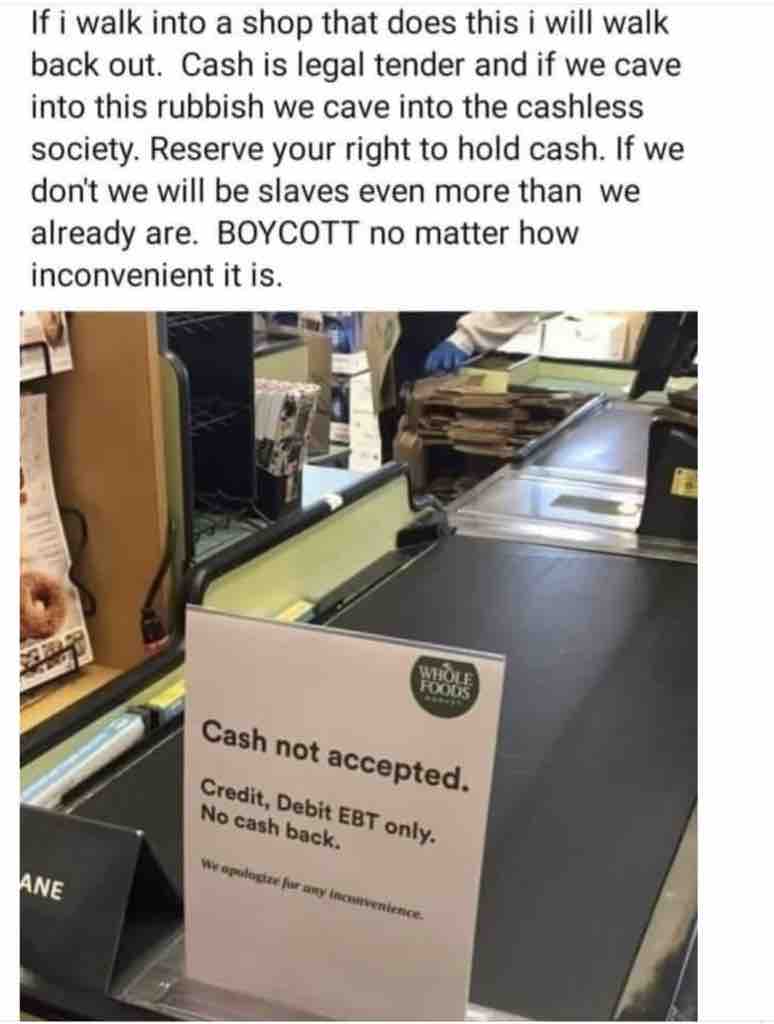 Cash not accepted - RAEL.ORG