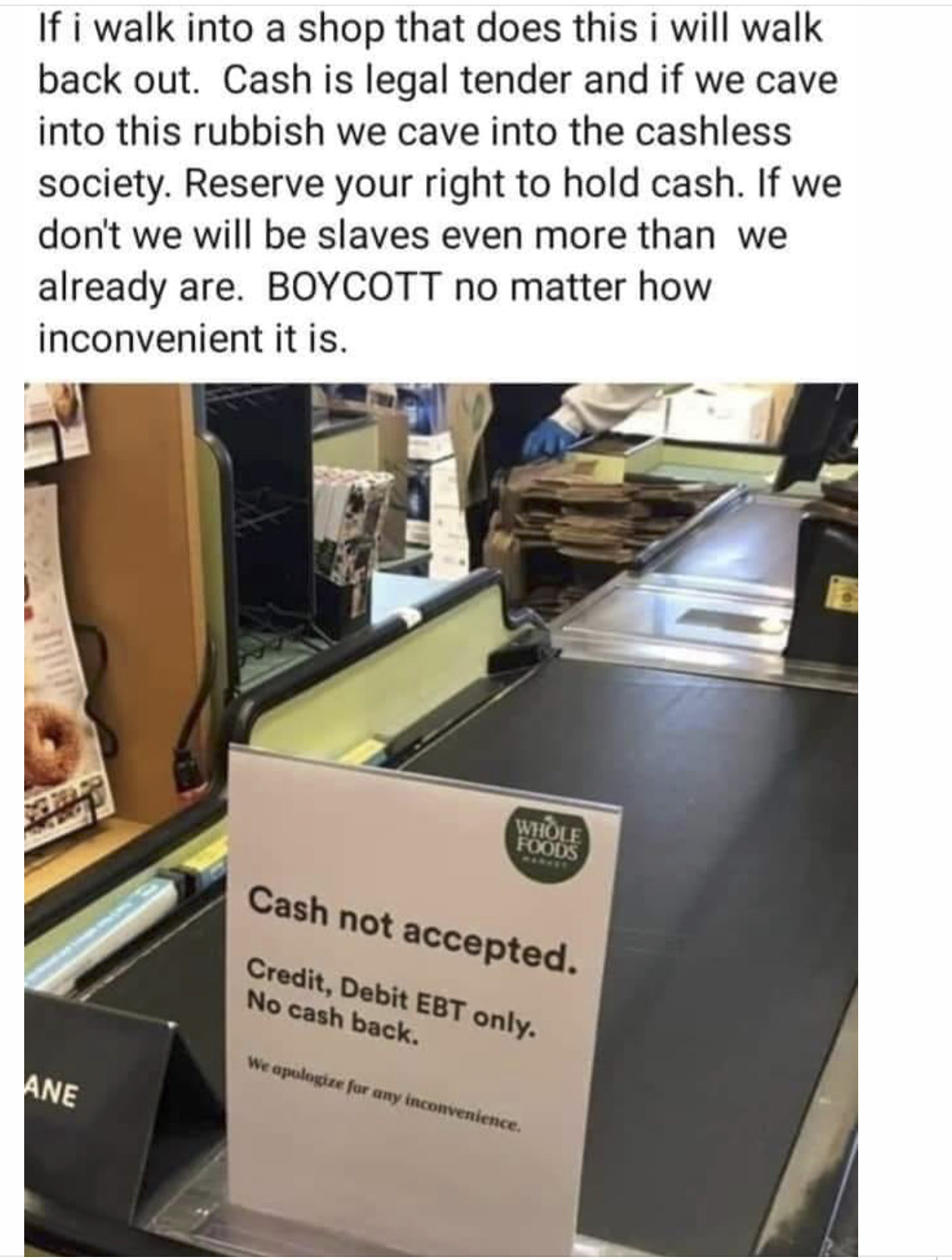 Cash not accepted - RAEL.ORG